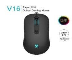 Rapoo Vpro V16 Optical Wired Gaming Mouse | Color: Black | Type Of Acc