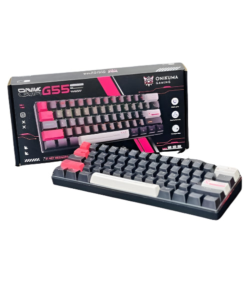 Onikuma USB Wired Gaming Keyboard, RGB Custom Backlight, Custom Keycap